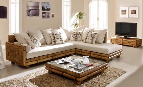+15 salas de estar con muebles de bambú - SALA COMEDOR